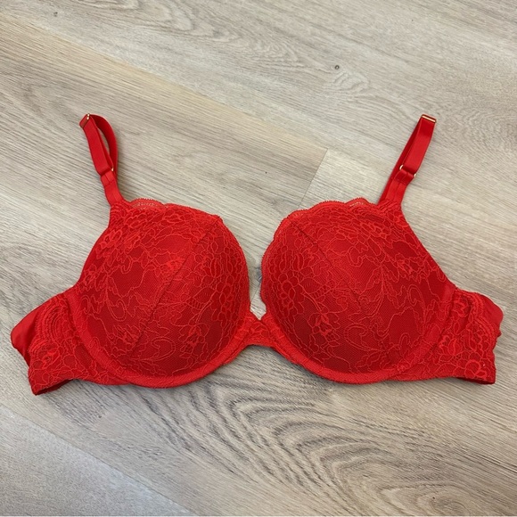 Joyspun | Intimates & Sleepwear | Joyspun Red Lace Pushup Bra | Poshmark
